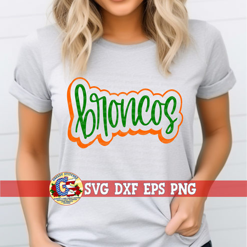 Broncos Outline SVG DXF EPS PNG – Greedy Stitches