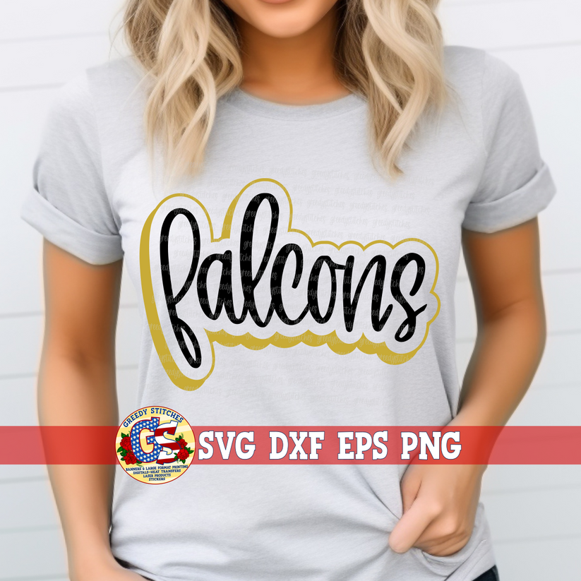 Falcons Outline SVG DXF EPS PNG – Greedy Stitches