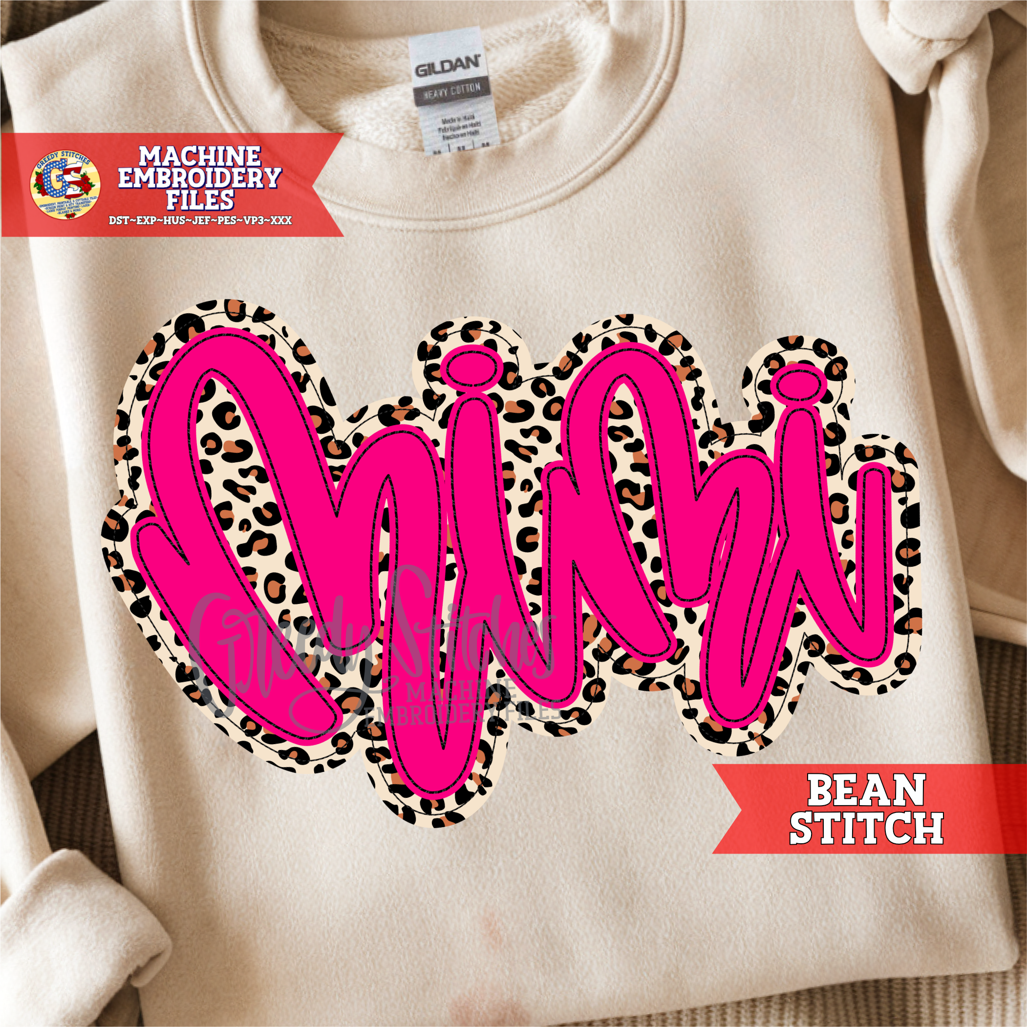 Mimi Bean Stitch Double Applique Machine Embroidery Design – Greedy ...