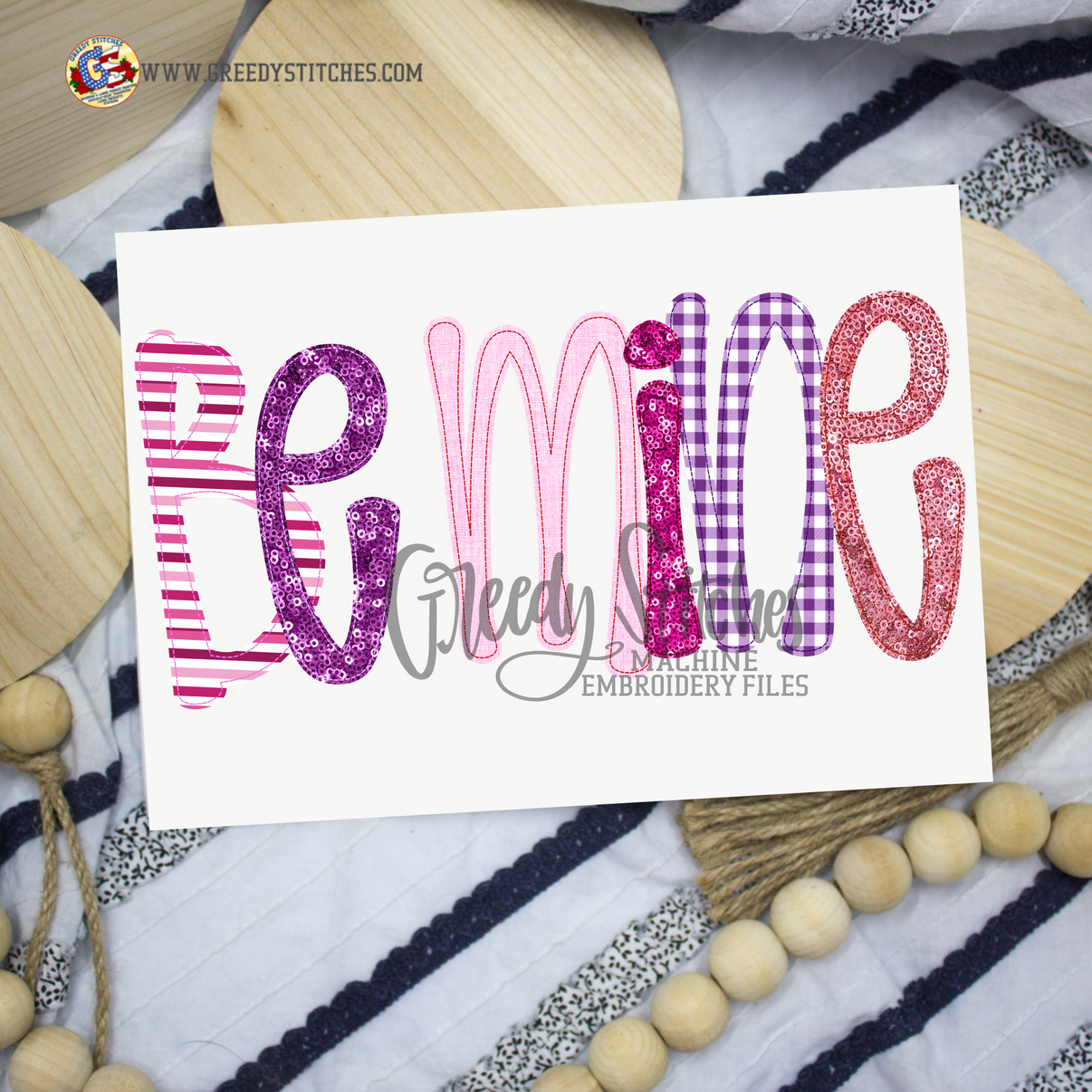 Be Mine Bean Stitch Applique Machine Embroidery Design – Greedy Stitches
