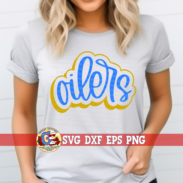 Oilers Outline SVG DXF EPS PNG – Greedy Stitches