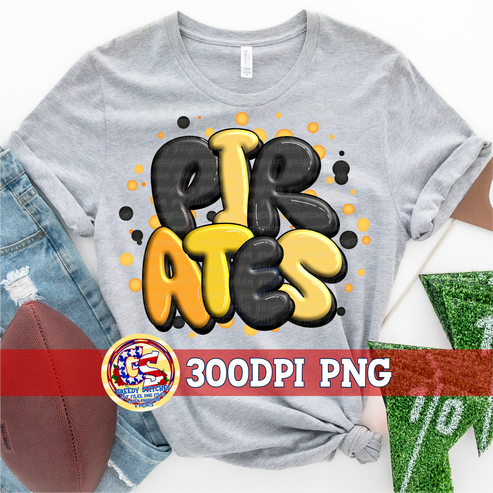 Pirates Graffiti PNG - Yellow Black – Greedy Stitches