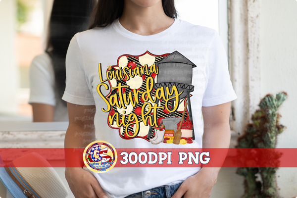 Louisiana Saturday Night Crawfish Water Tower PNG – Greedy Stitches