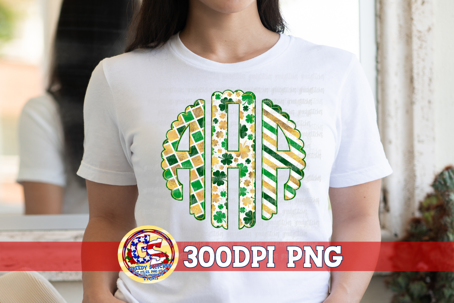 St. Patrick's Day Monogram Set PNG – Greedy Stitches